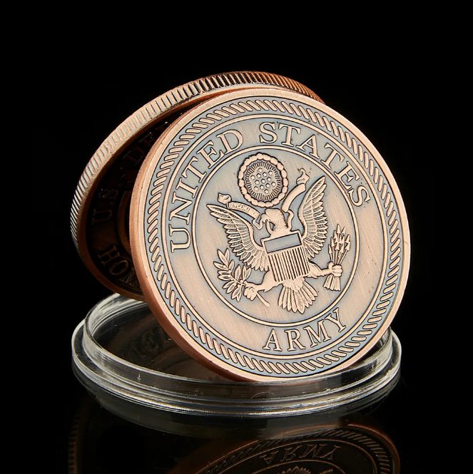 US Army AH-64 Helicopter Token Novelty American Military Challenge Coin ...
