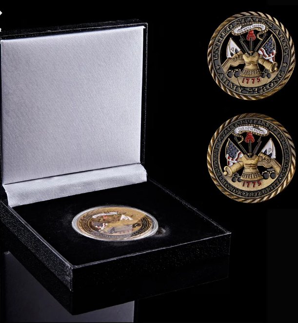 U.S. Army Core Values Marine Honor Courage Challenge Coin USA W/ Black ...