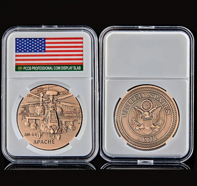 American Army AH-64 Helicopter Token Challenge Coin Brass Collection ...