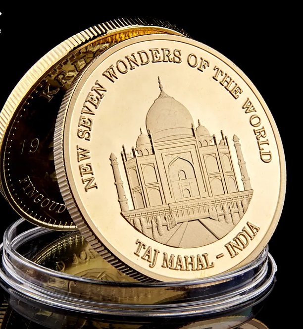 New Seven Wonders of The World India Taj Mahal Gold Plated Travel ...