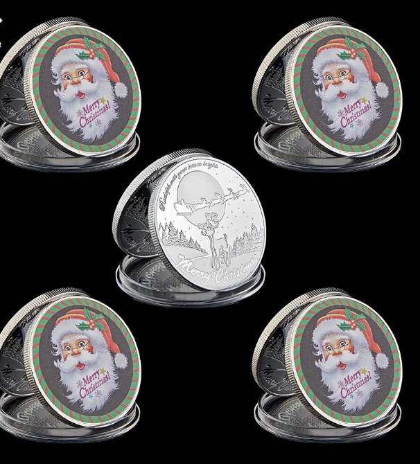 2023 Cute Merry Christmas Silver Coin Silver Plated Cartoon Animal ...