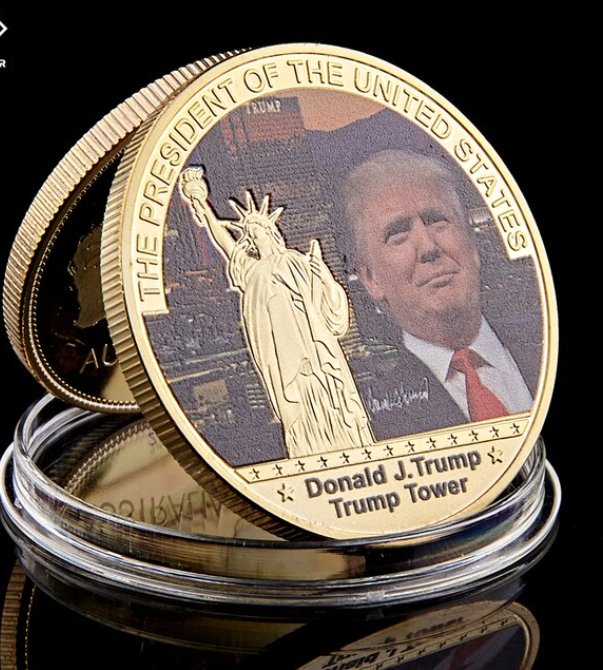 US President Donald Trump Gold/Silver Trump Tower Make America Great ...