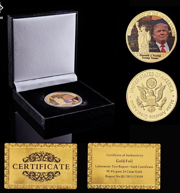 American President Donald Trump And First Lady 1OZ Gold/Silver Plated