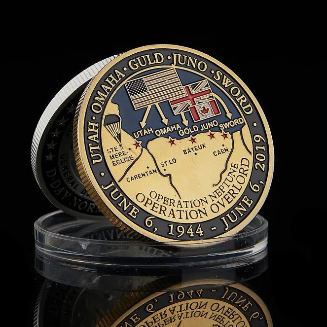 1994.6.6 WWII 75th Anniversary France D-Day Normandy Gold/Silver Plated ...