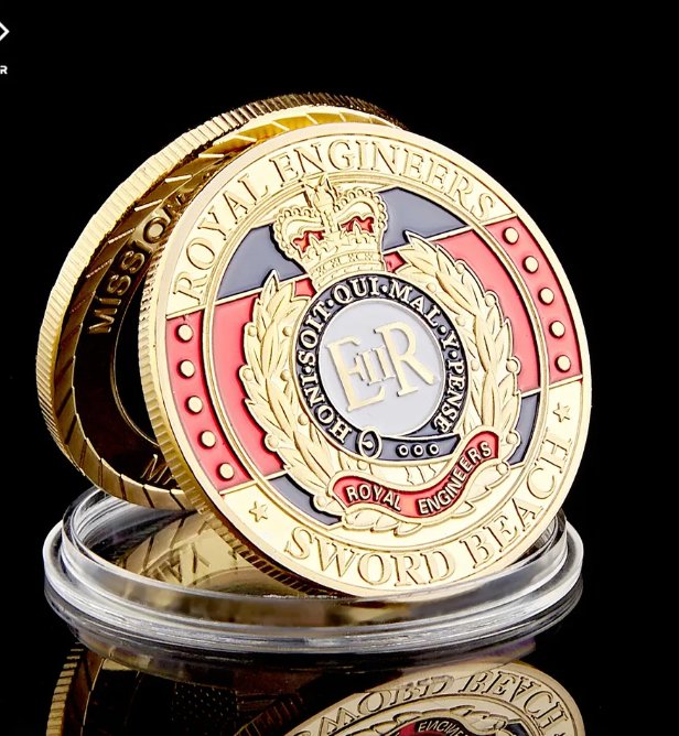 ER Royal Engineers D-DAY Sword Beach Gold Plated Commemorative ...