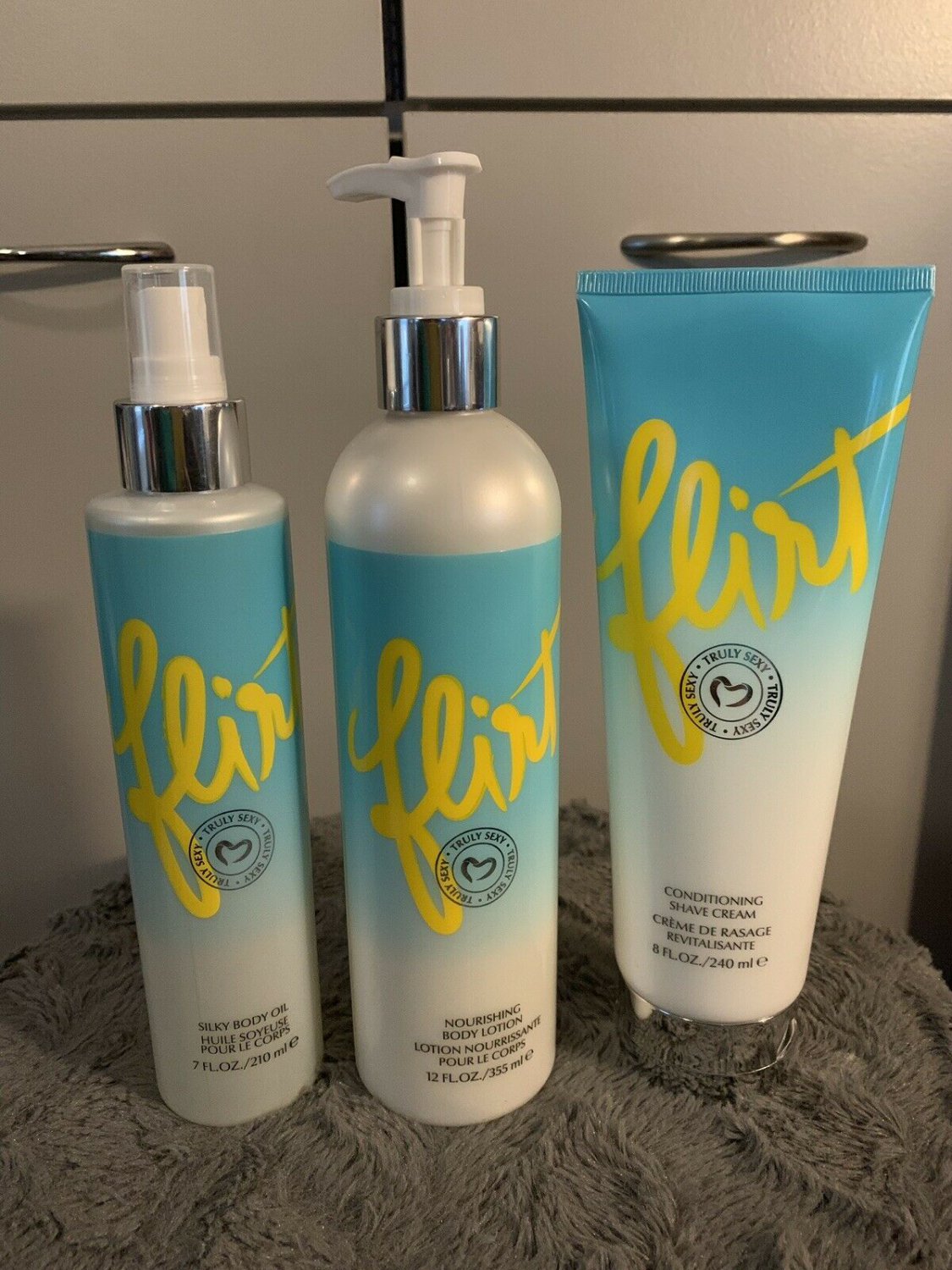 Pure Romance Flirt Bundle 3 Piece Body Dew And Coochy Shave And 12 Oz Lotion