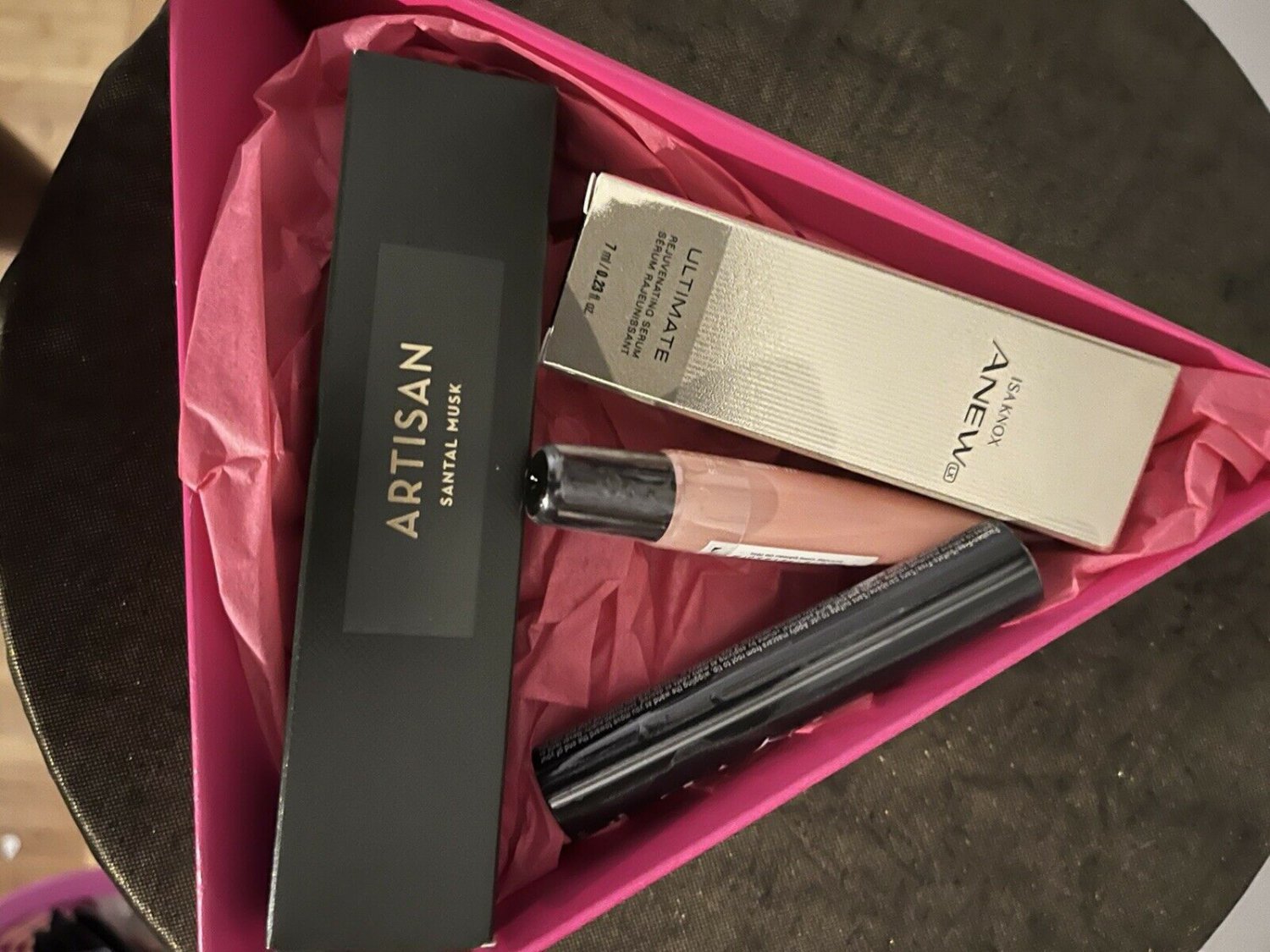 Avon 'A' samples triangle gift box Lip Gloss Lyrd Spray Isa Anew Love ...