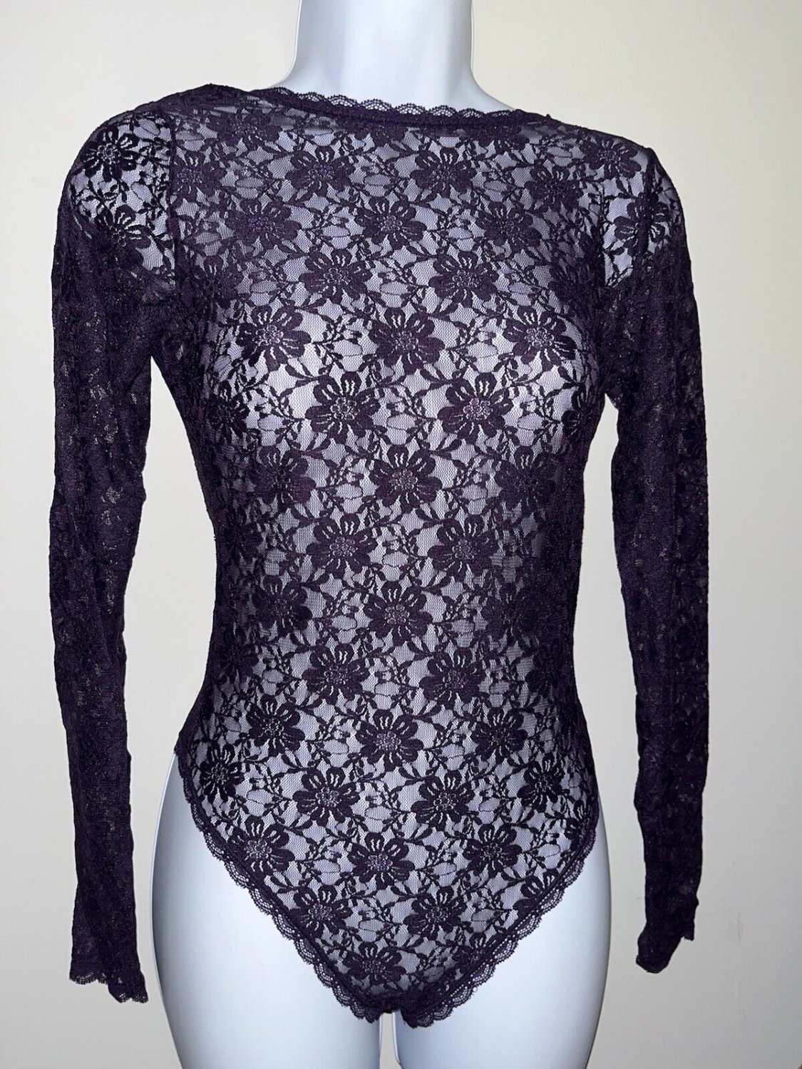Womens M One Piece Lingerie Sexy Lace Bodysuit