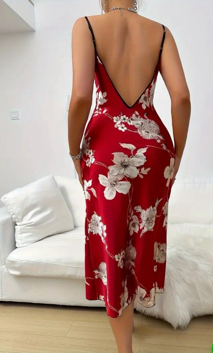 Red long Lingerie Satin Gown size 12