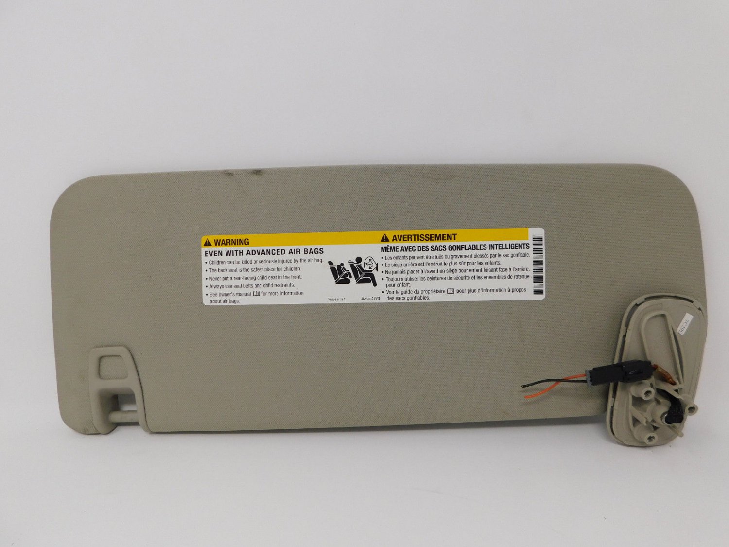 2007-2013 Chevy Silverado 1500 GMC Sierra Passenger Sun Visor Sunvisor ...