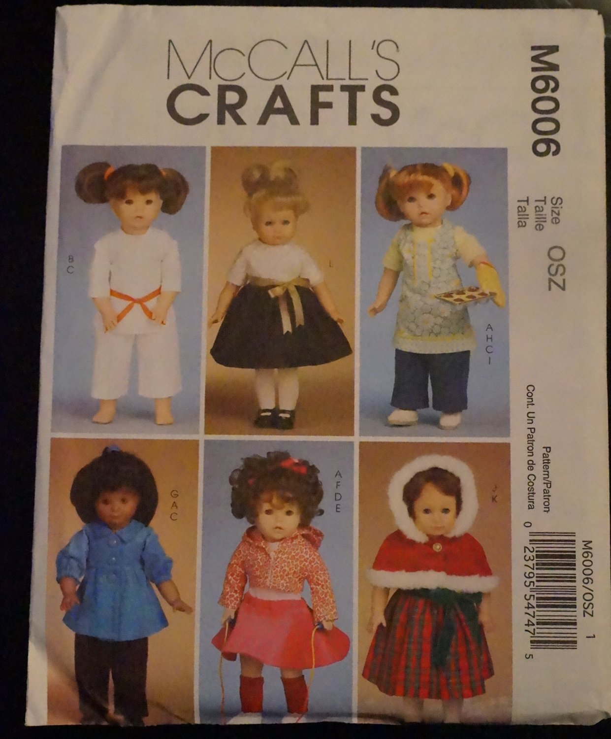 McCalls 6006 - 18 inch doll clothes patterns