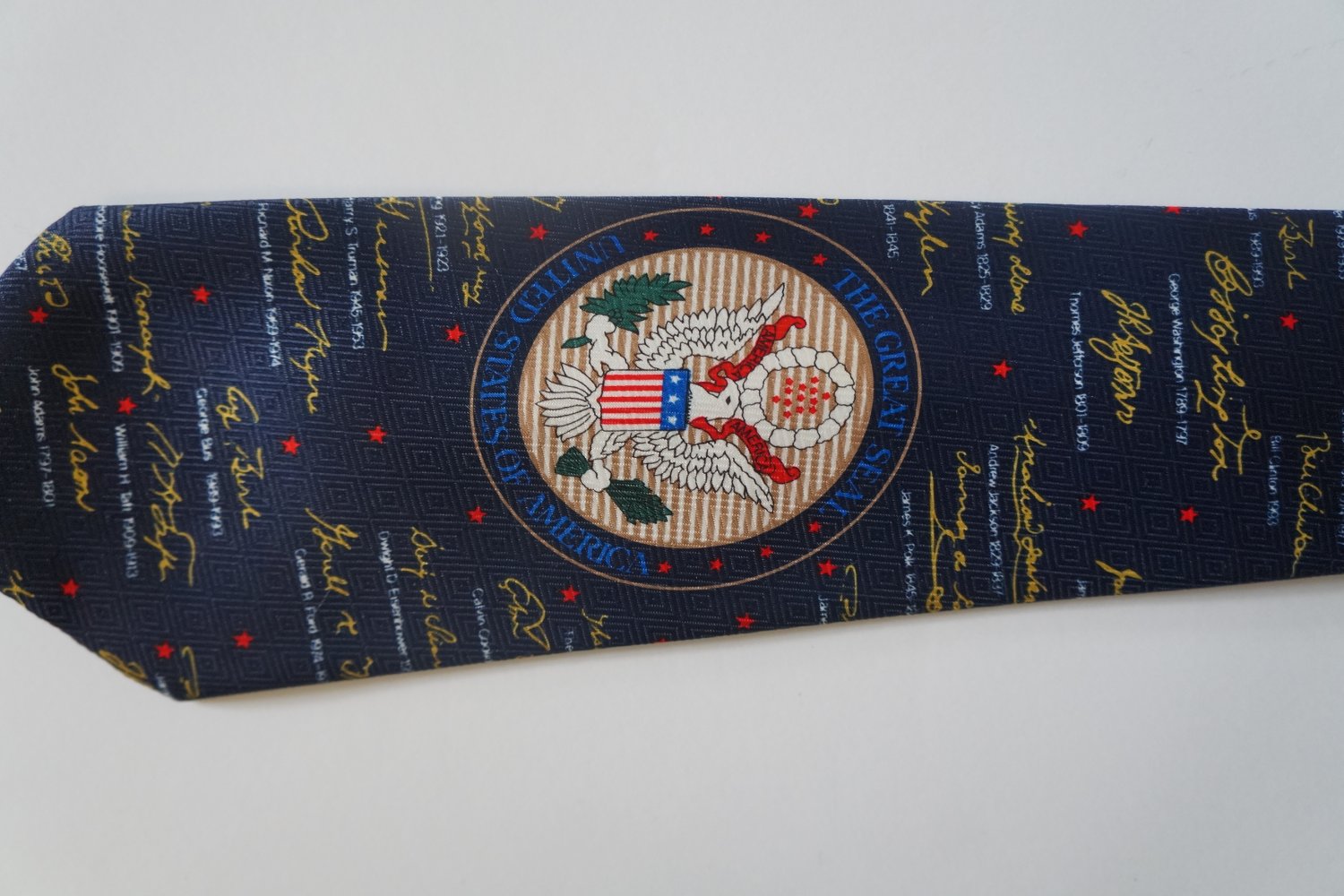 The Great Seal of United States Presidential Signatures Mens Tie Necktie