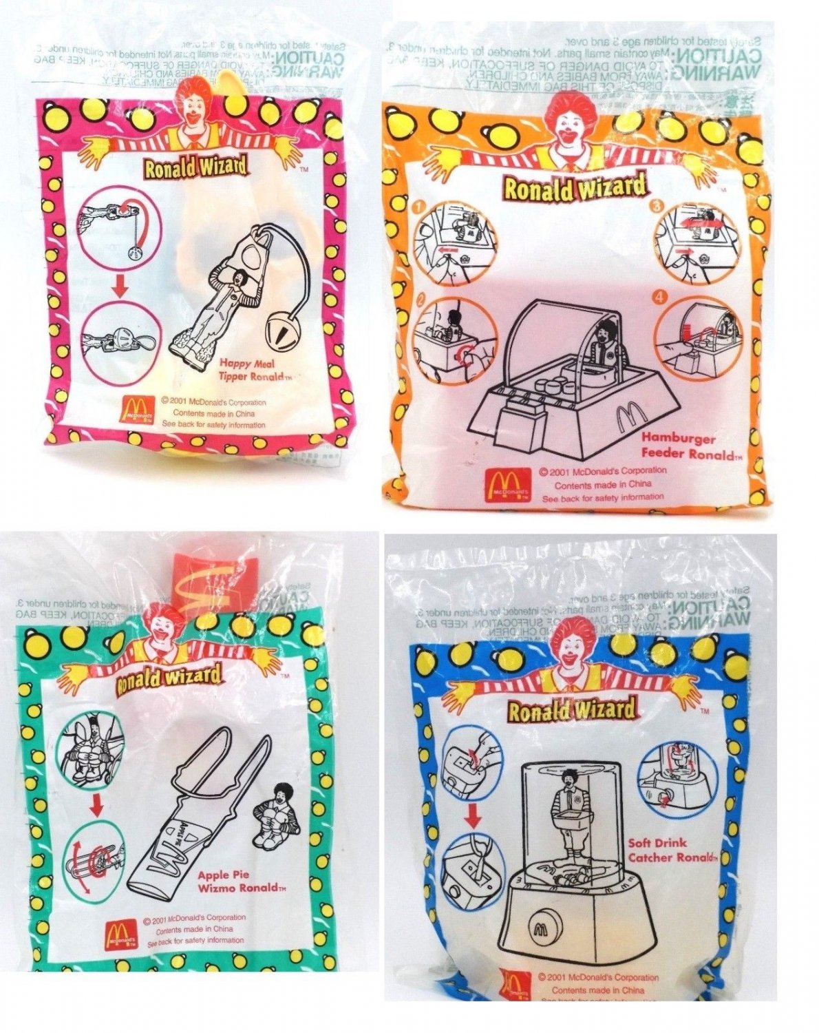 2001 Ronald Wizard McDonalds Happy Meal Toys & Collectibles Full Set of ...