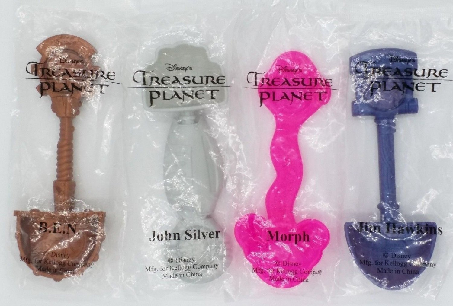 Kelloggs Disney Treasure Planet Spoons B.E.N Morph, Jim Hawkins, J ...