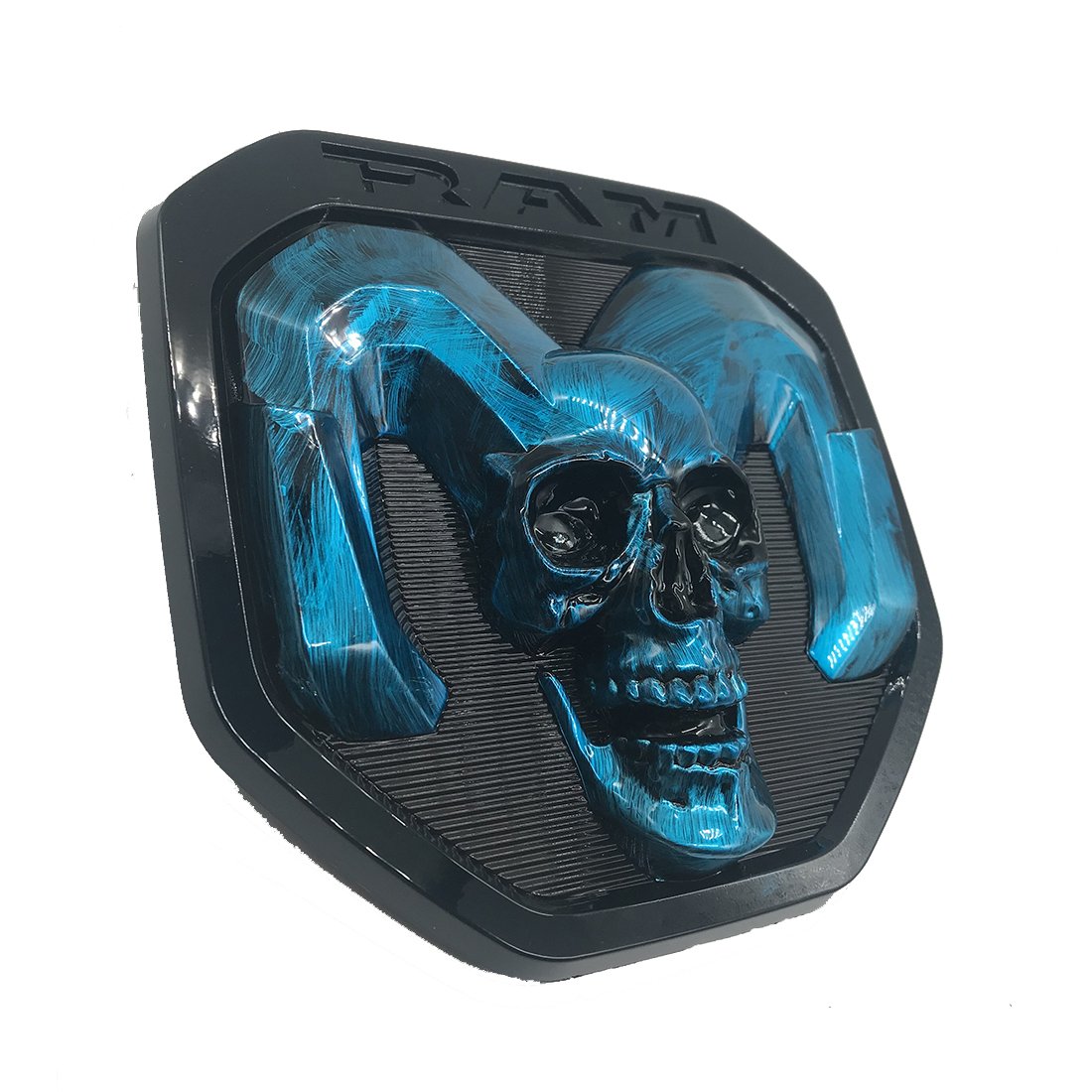 blue skull Tailgate head Emblem Medallion Satin Skul 2019-2020 for ...