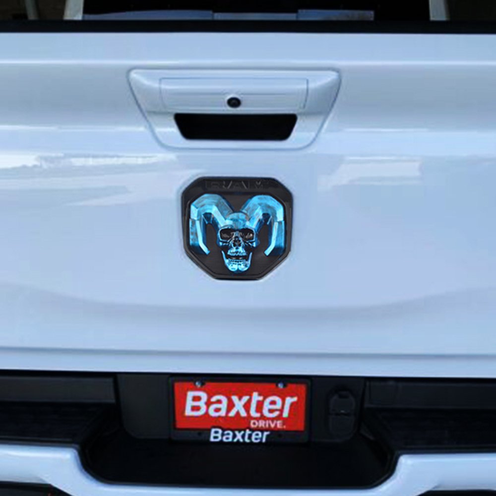 blue skull Tailgate head Emblem Medallion Satin Skul 2019-2020 for ...