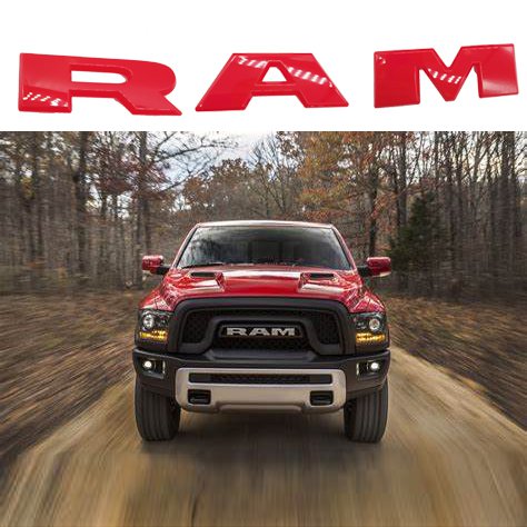 Gloss Red Front Grille Nameplate LETTERS 19-21 DODGE RAM 1500 2500 3500 ...