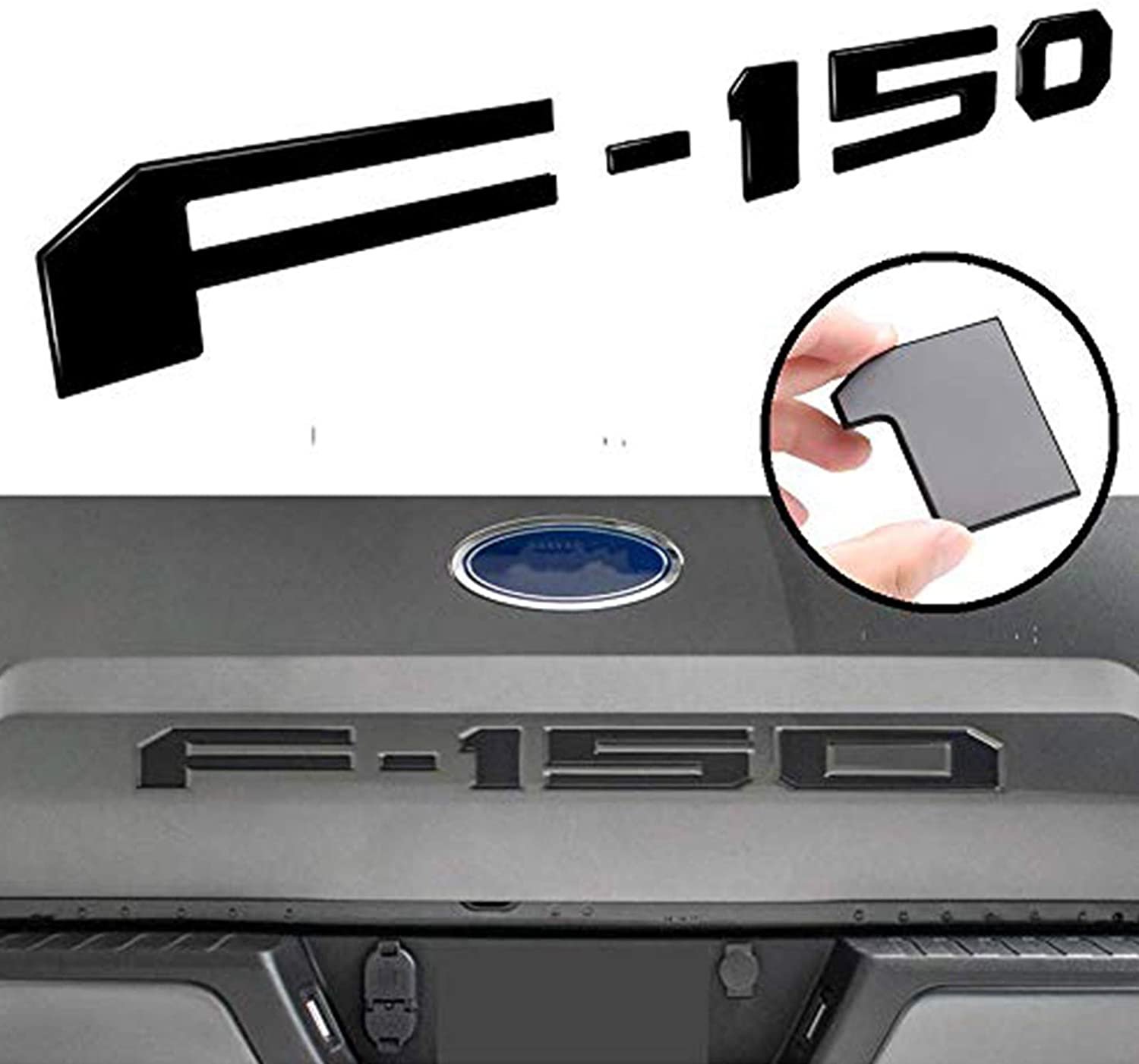 Gloss Black Tailgate 3D Inlay Raised Insert Letters Stickers badge fit ...