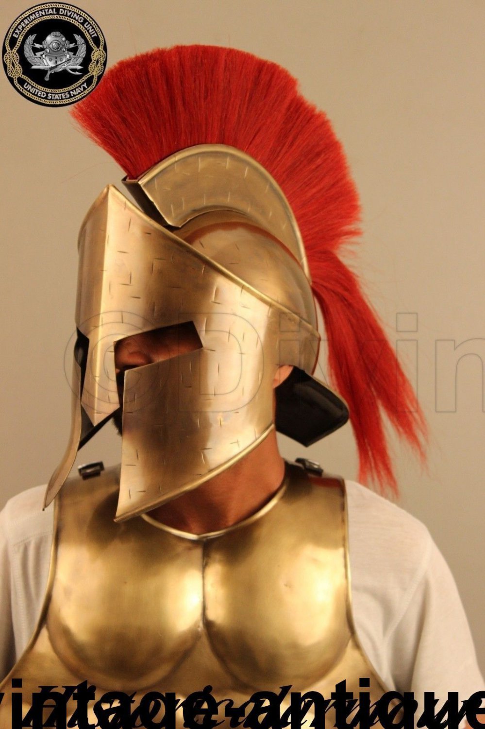 MUSCLE ARMOR AND ROMAN SPARTAN HELMET,KING 300 LEONIDAS ARMOR LARP HELMET