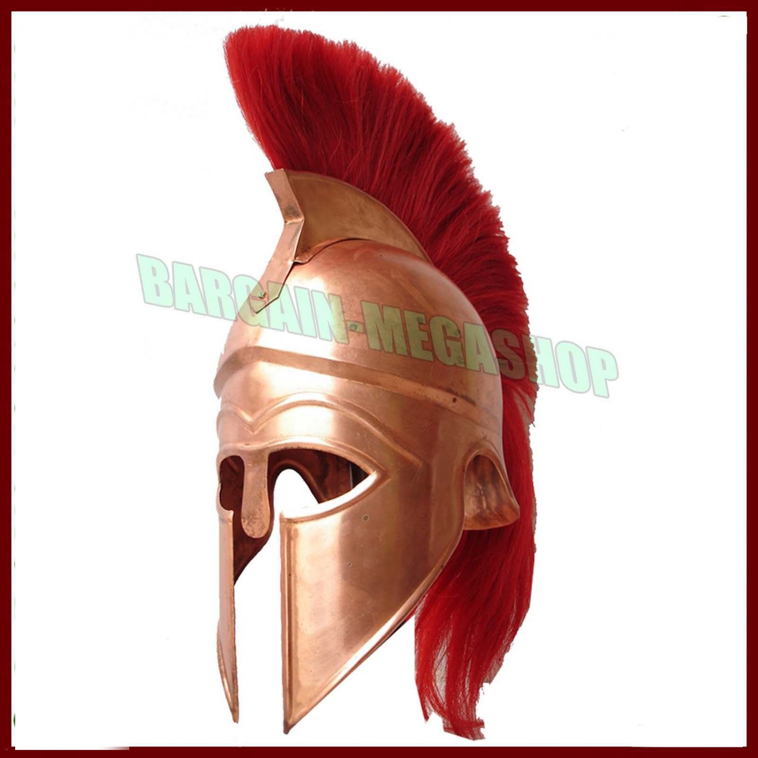 Medieval Greek Corinthian Helmet with Thick Red Plume ~ Roman Spartan ...