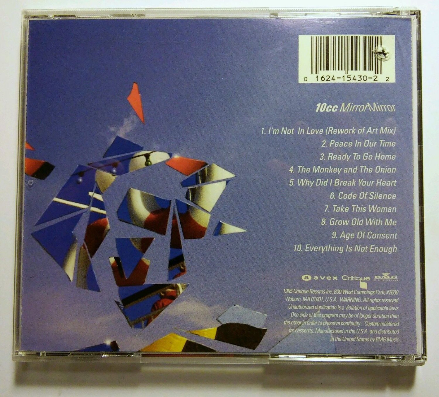 RARE 10CC - MIRROR MIRROR 1995 BMG AUDIO MUSIC CD