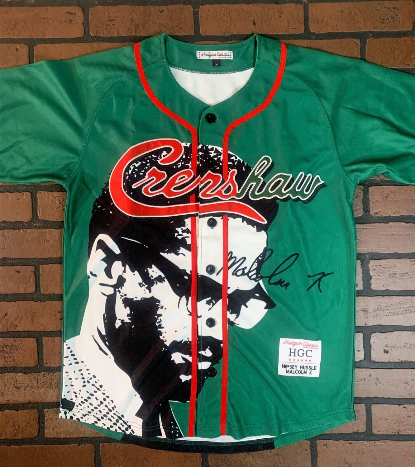 CRENSHAW / MALCOLM X Green Headgear Classics Baseball Jersey ~Never Worn~