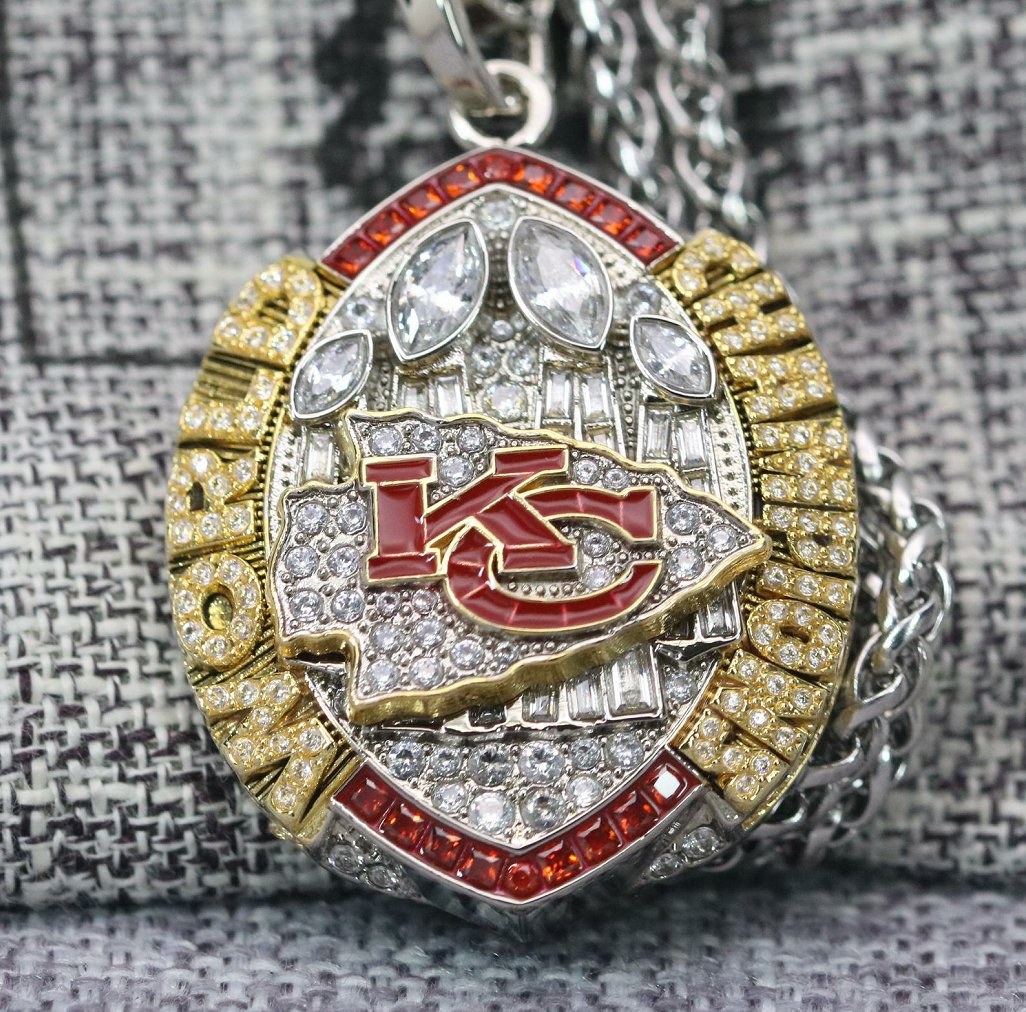 2024 Kansas City Chiefs Super Bowl Championship necklace with chain