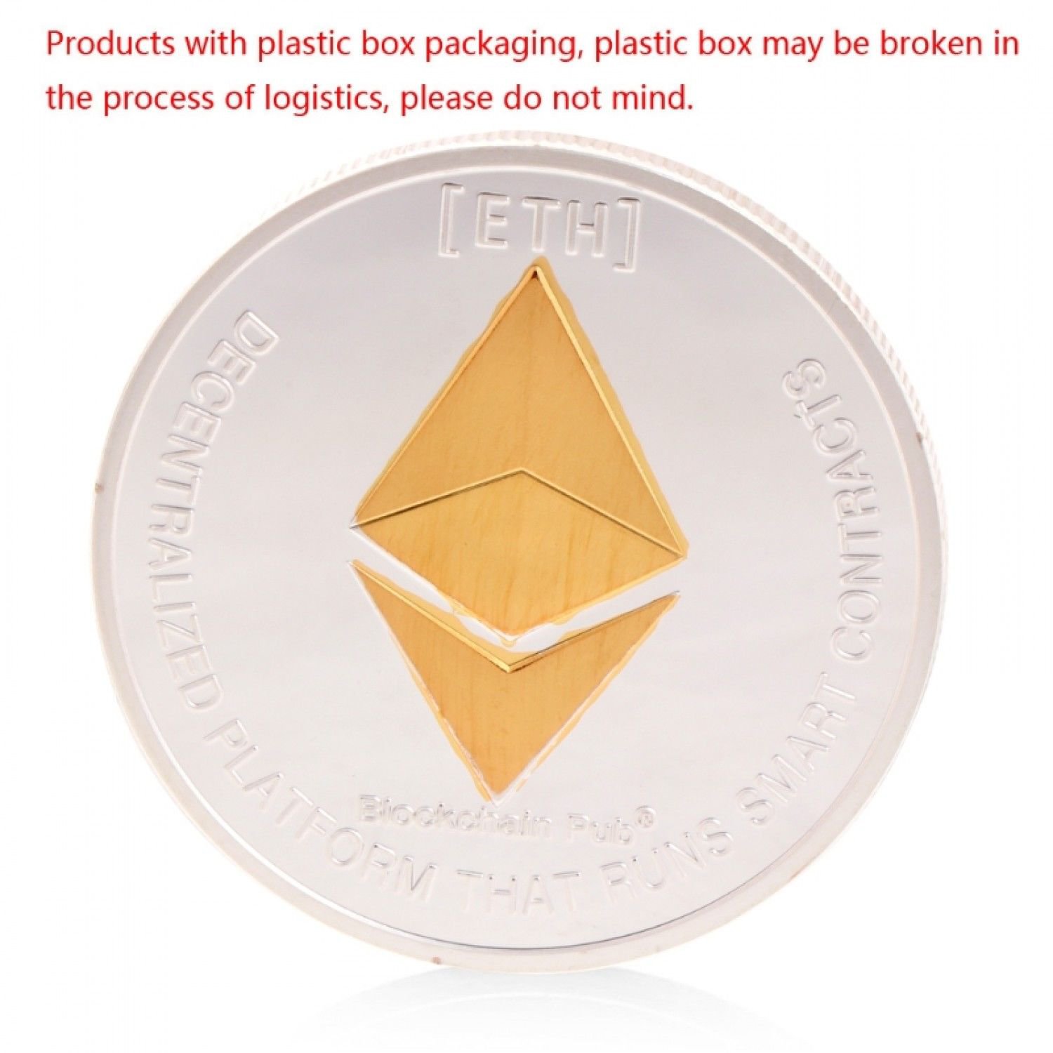 2 PCS Ethereum Physical Silver Plated Commemorative Challenge Coin ...