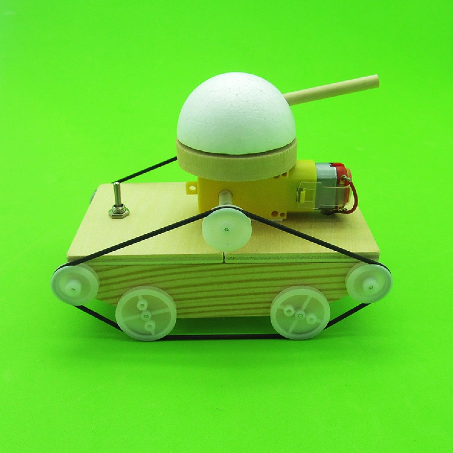 Cool Kids Creative DIY Assembled Tank Model Kits Wood Material Physical ...