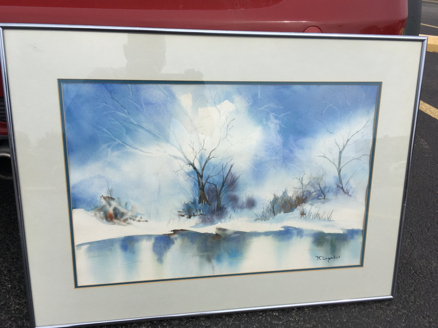 Original 1984 WaterColor “Colors Of Winter”. Signed By M. Lingerfelt.