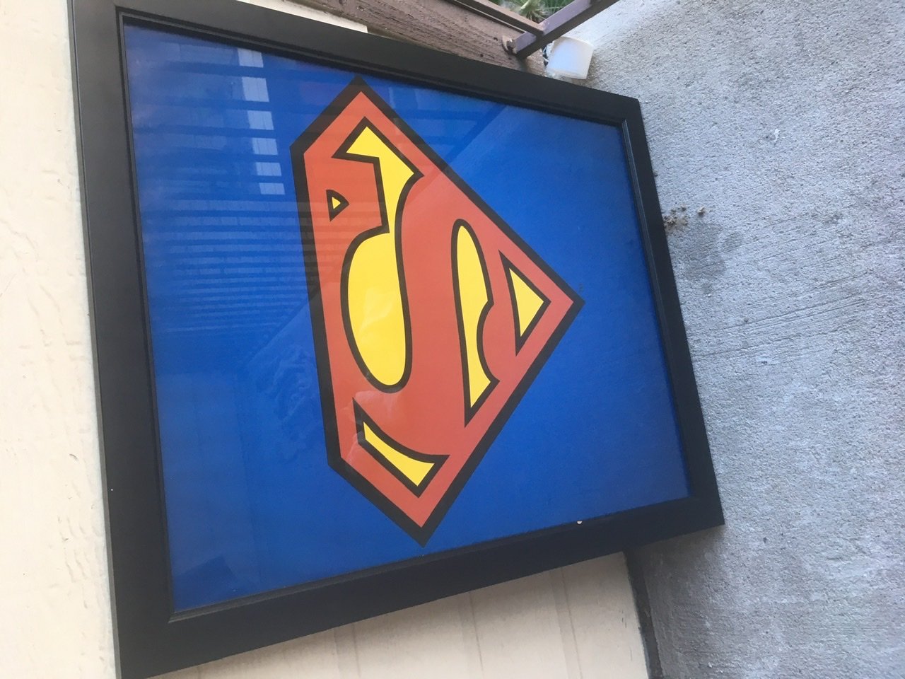 Large Superman Logo Print Photo Framed