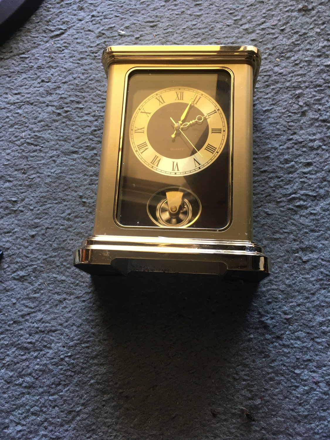 Hamilton Goldtone Mantel Or Table Clock Lovely Condition Vintage Piece