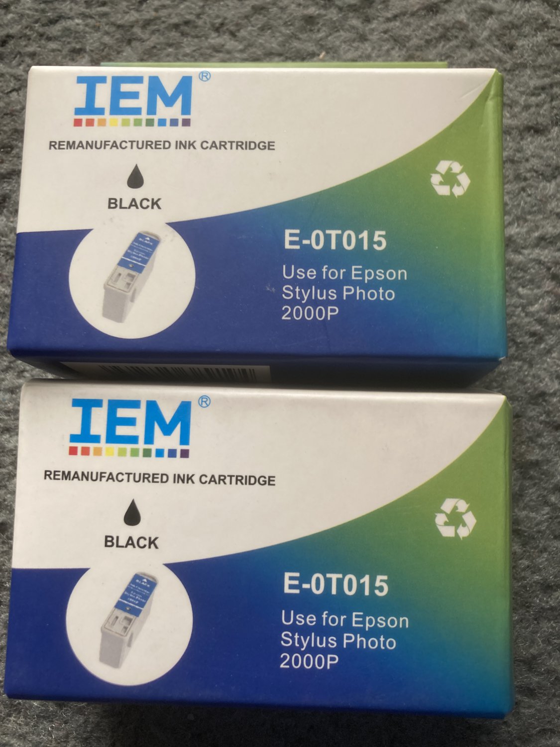 Brand New 2 IEM BLACK E-0T015 & 1 IEM Color Ink Cartridges For Epson ...