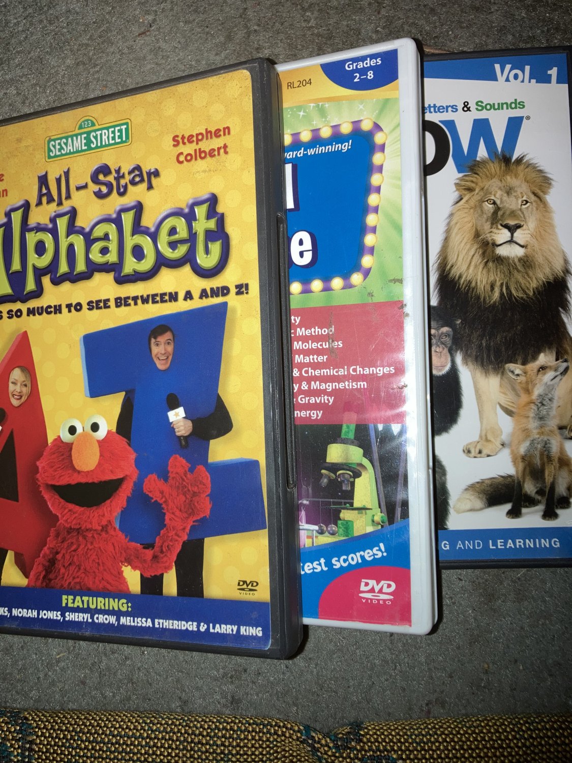 3 DVDs: All-Star Alphabet, Physical Education & I know( Animal, Letters ...