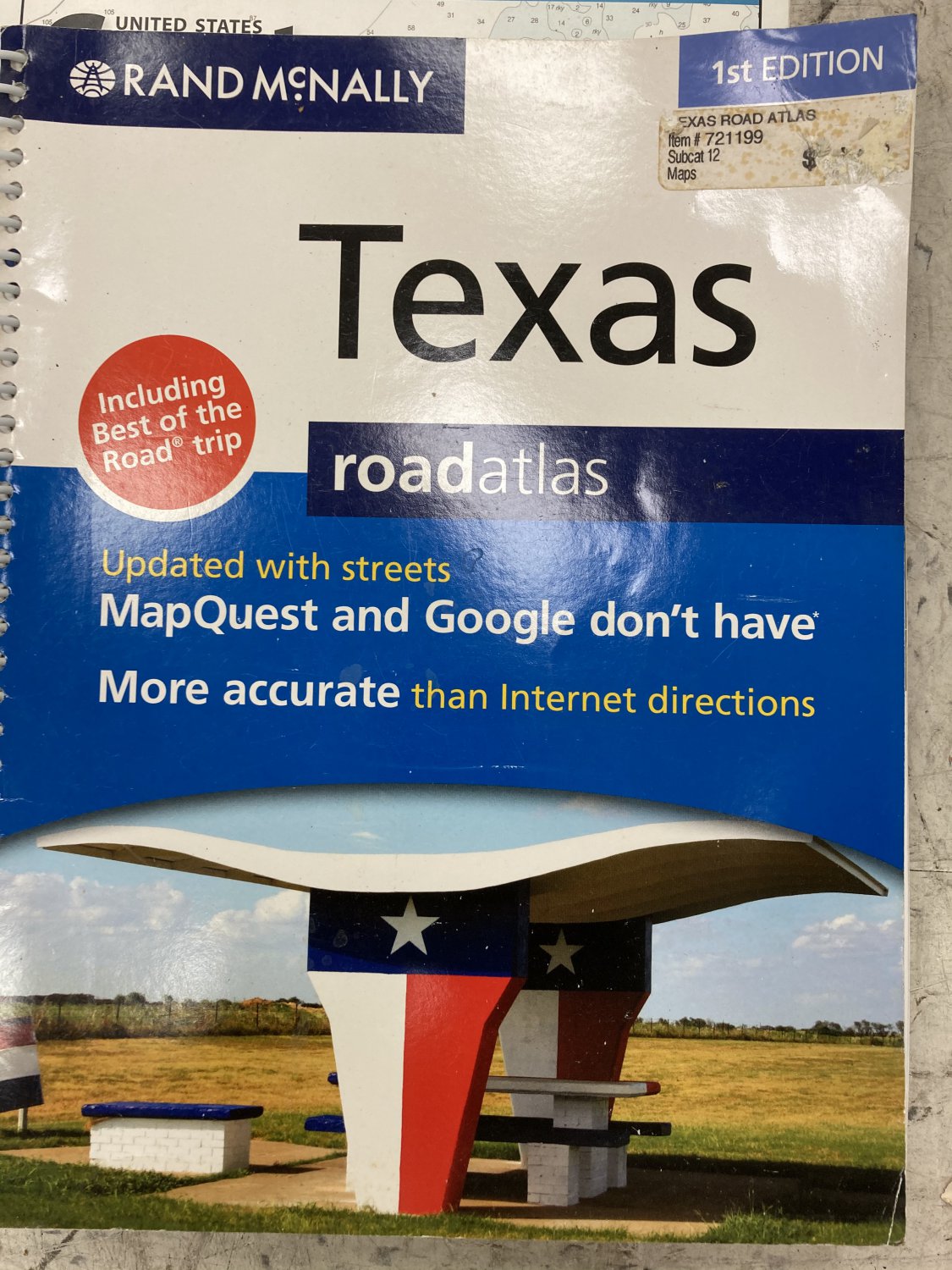 1st Edition TEXAS ROAD MAP ATLAS By Rand McNally Great Find.