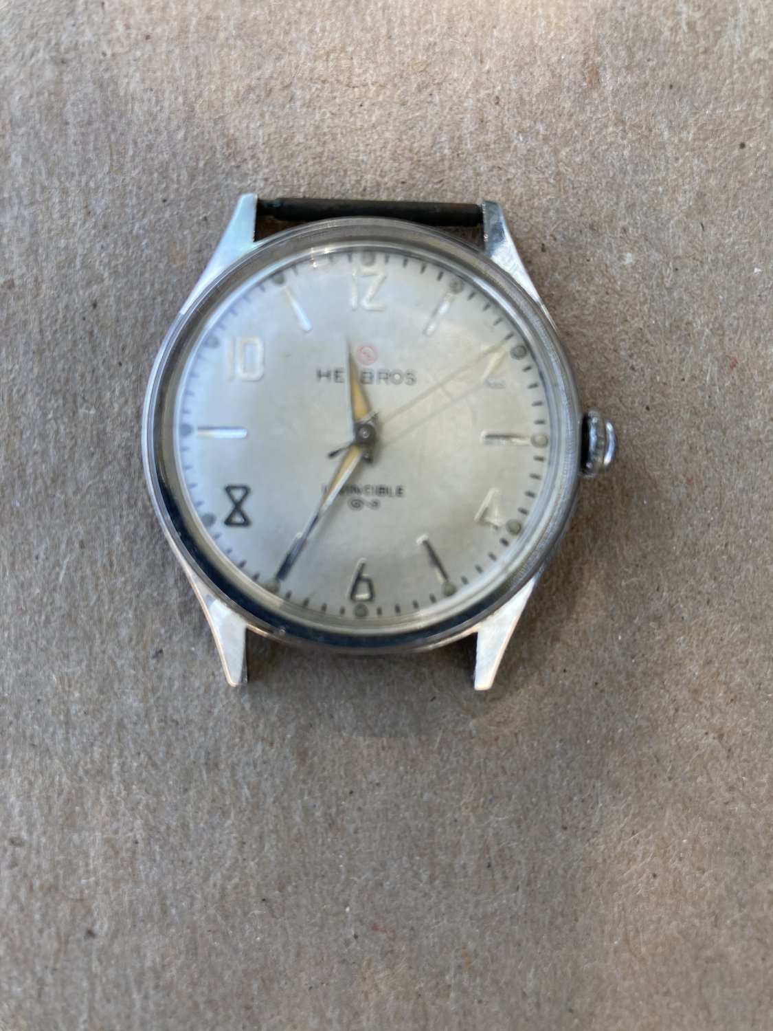 Vintage Waterproof tested Invincible Helbros Wind-up Watch.Great Find.