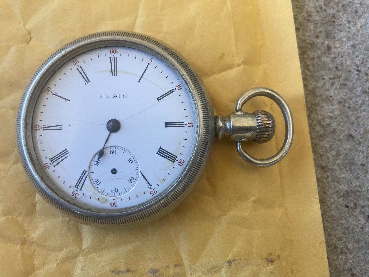 Silver Vintage Elgin Pocket Watch Case As Is For Parts No arms or cover ...