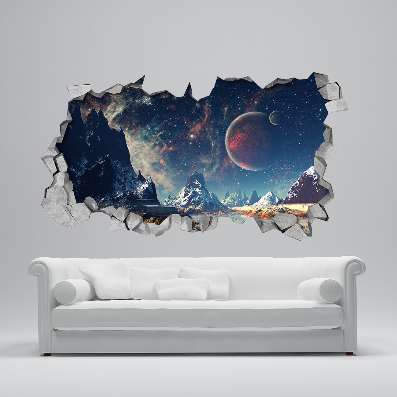 Space Broken Wall Decal - 3d Wallpaper - 3d wall decals
