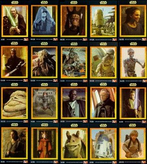 STAR WARS KFC Trading Cards. United Kingdom 20 card set.
