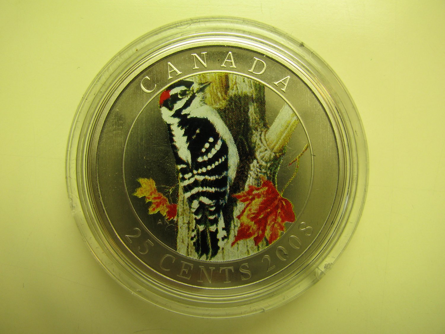 2008 Specimen 25 cents Birds of Canada #3-Downy Woodpecker quarter ...