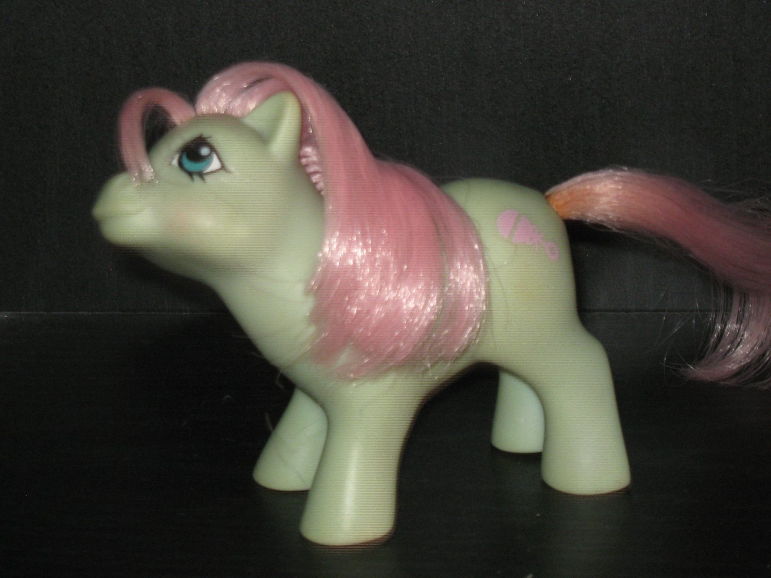 Vintage G 1 My Little Pony MLP - Cuddles - Baby Buggy - Tail Rust