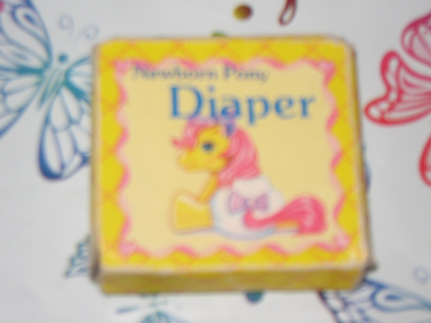 Vintage G 1 My Little Pony MLP - NEWBORN Diaper box with diaper