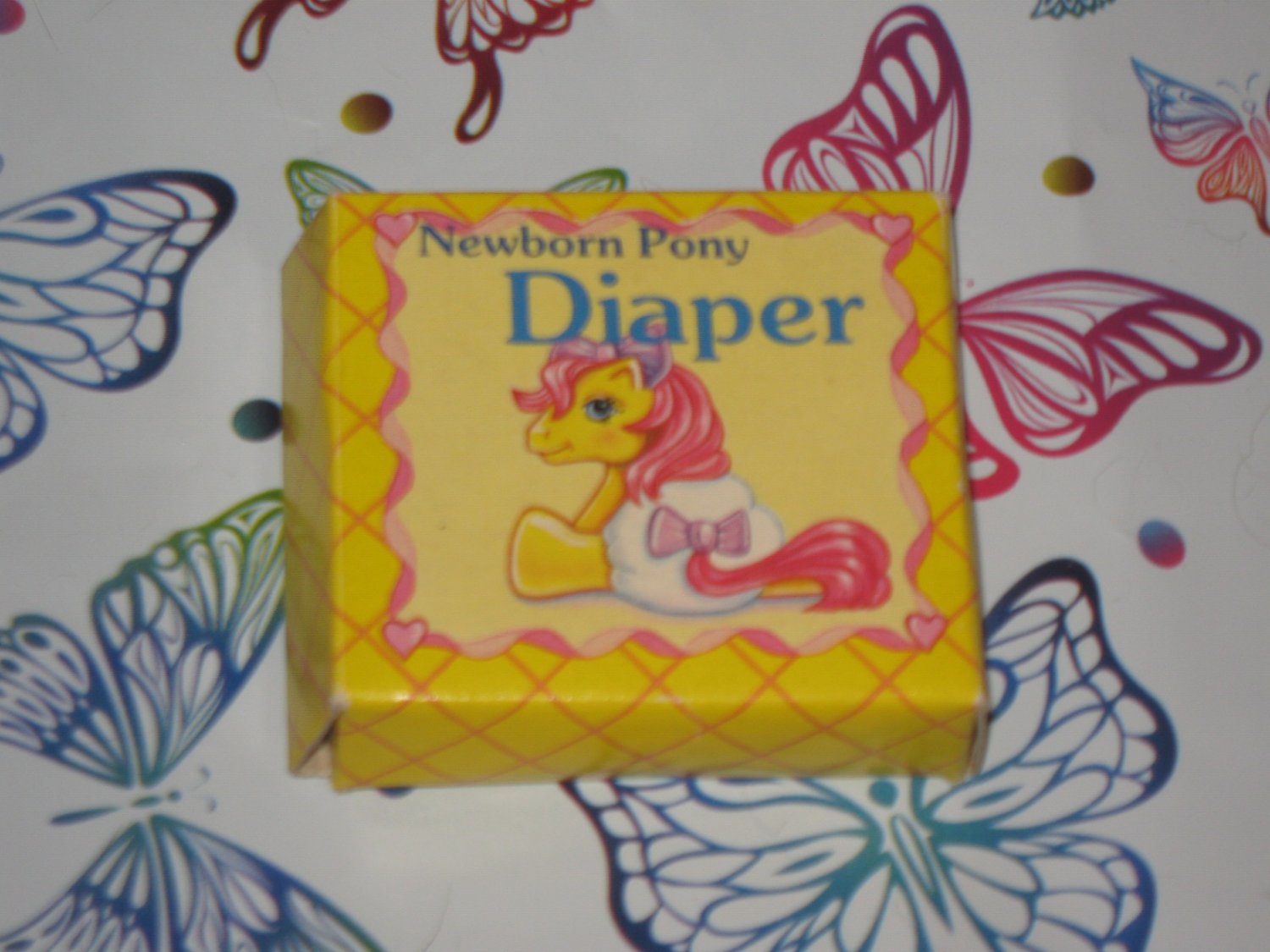 Vintage G 1 My Little Pony MLP - NEWBORN Diaper box with diaper