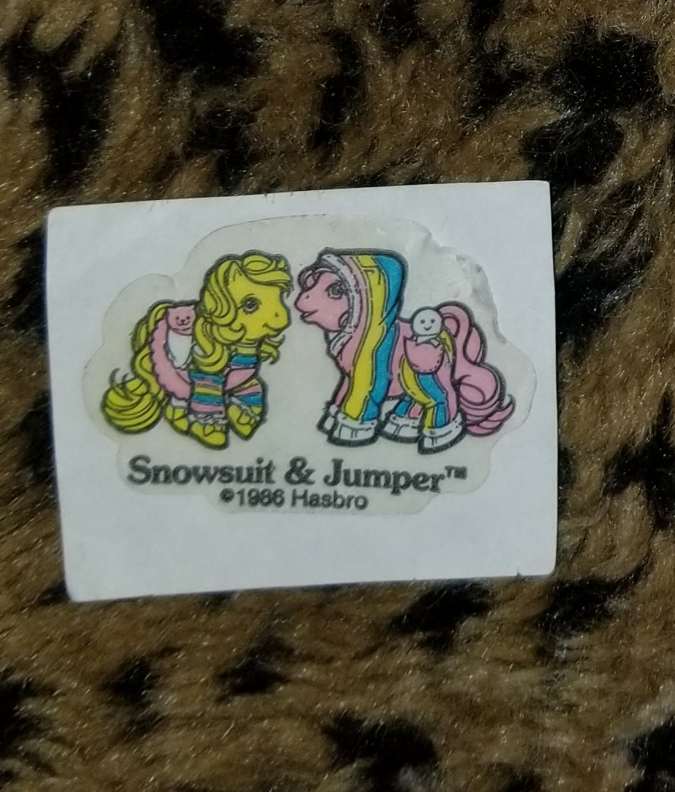 MLP My Little pony Vintage G1 - Sticker - pocket pals - jumper & snow suit