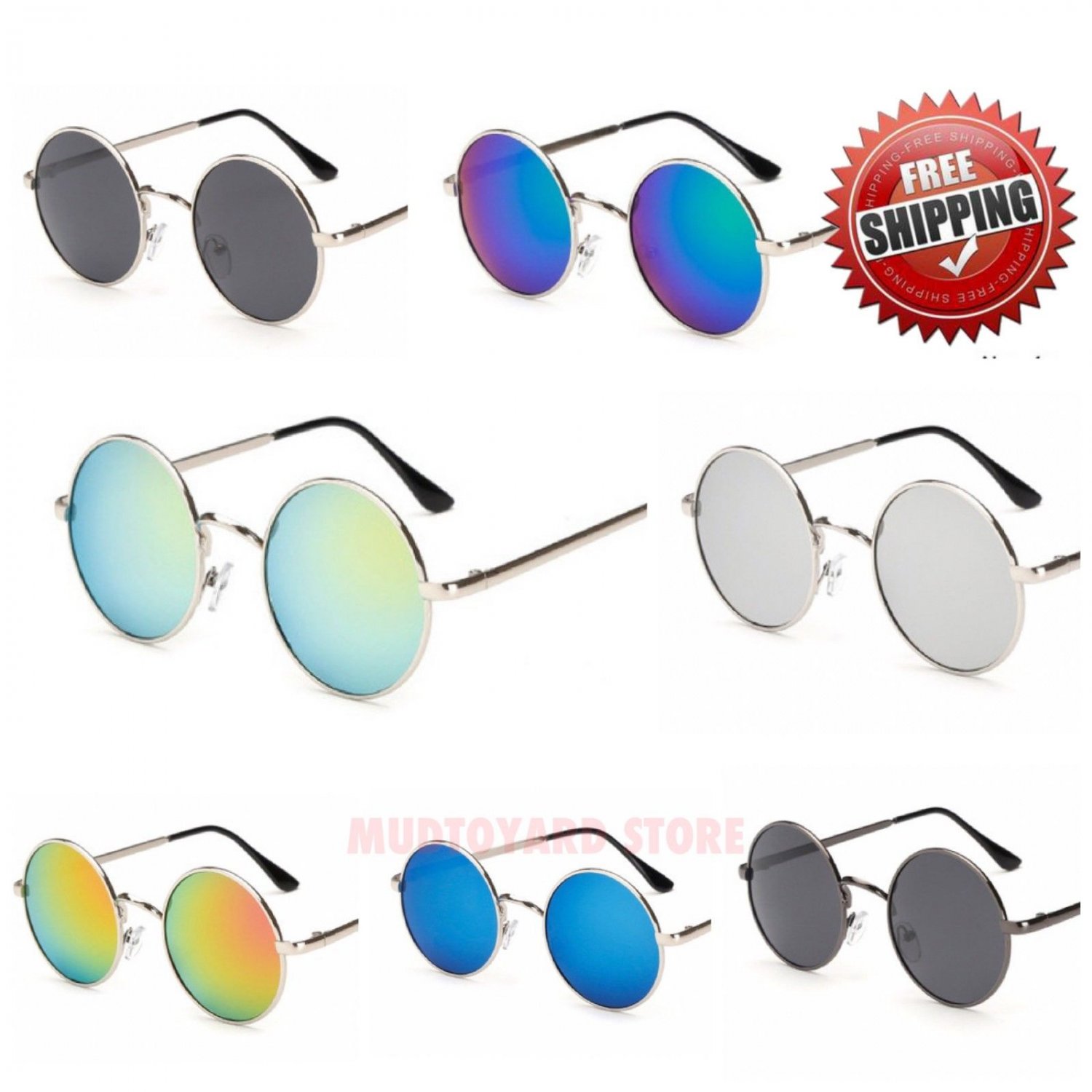 Retro Round Metal Frame Shade Sunglasses Polarized Vintage Ozzy eyewear ...