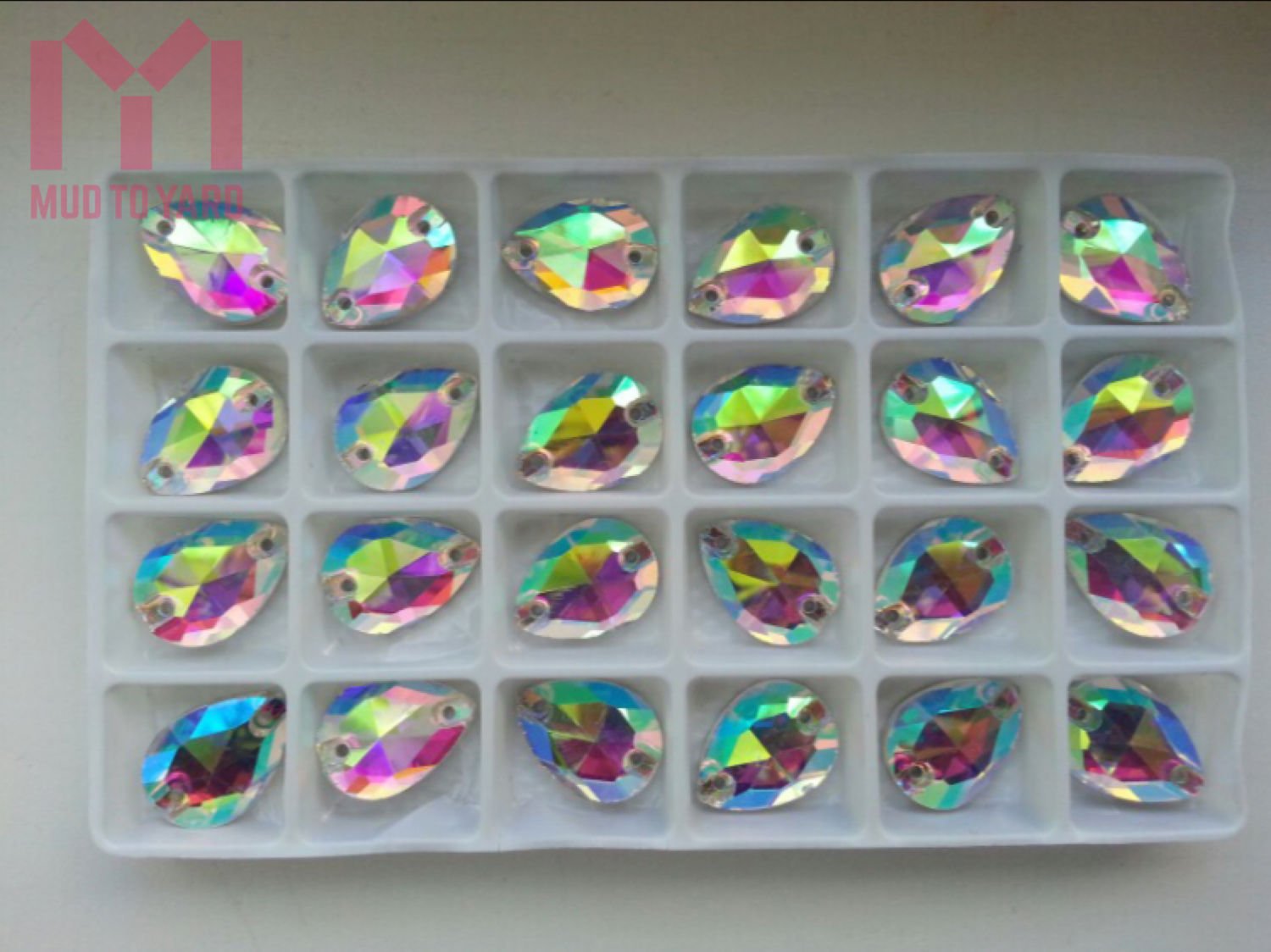 28pcs Crystal AB Rhinestone Teardrop Droplet Raindrop Sew On Dresses ...