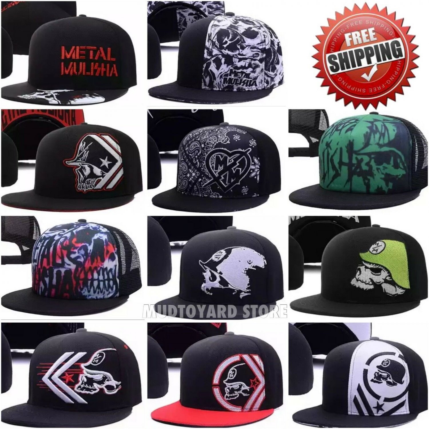 2019 Skull Metal Mulisha Adjustable Baseball Hat MMA FMX Rockstar ...