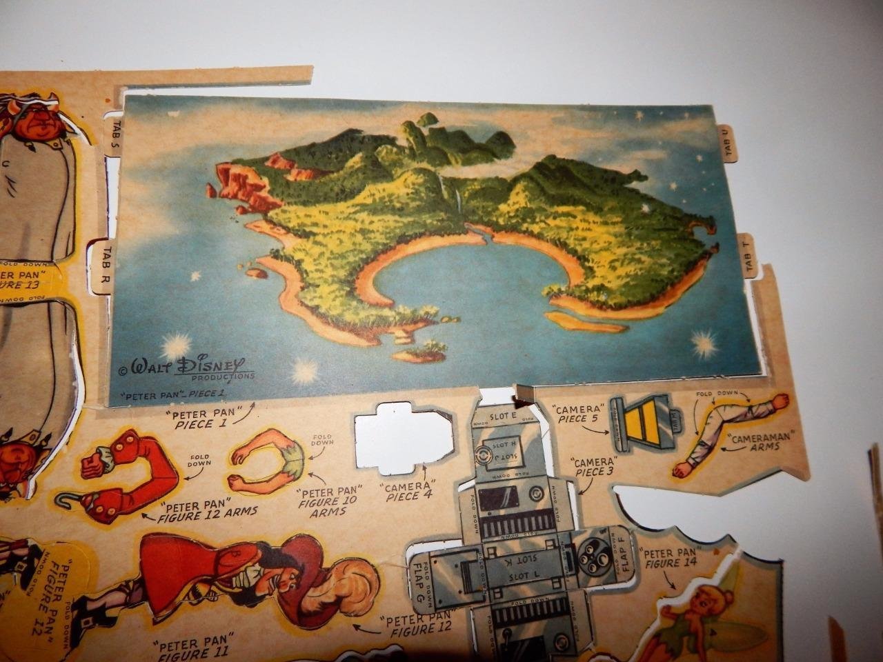 Admiral Television DISNEY PETER PAN Studio Cardboard Paper Playset ...