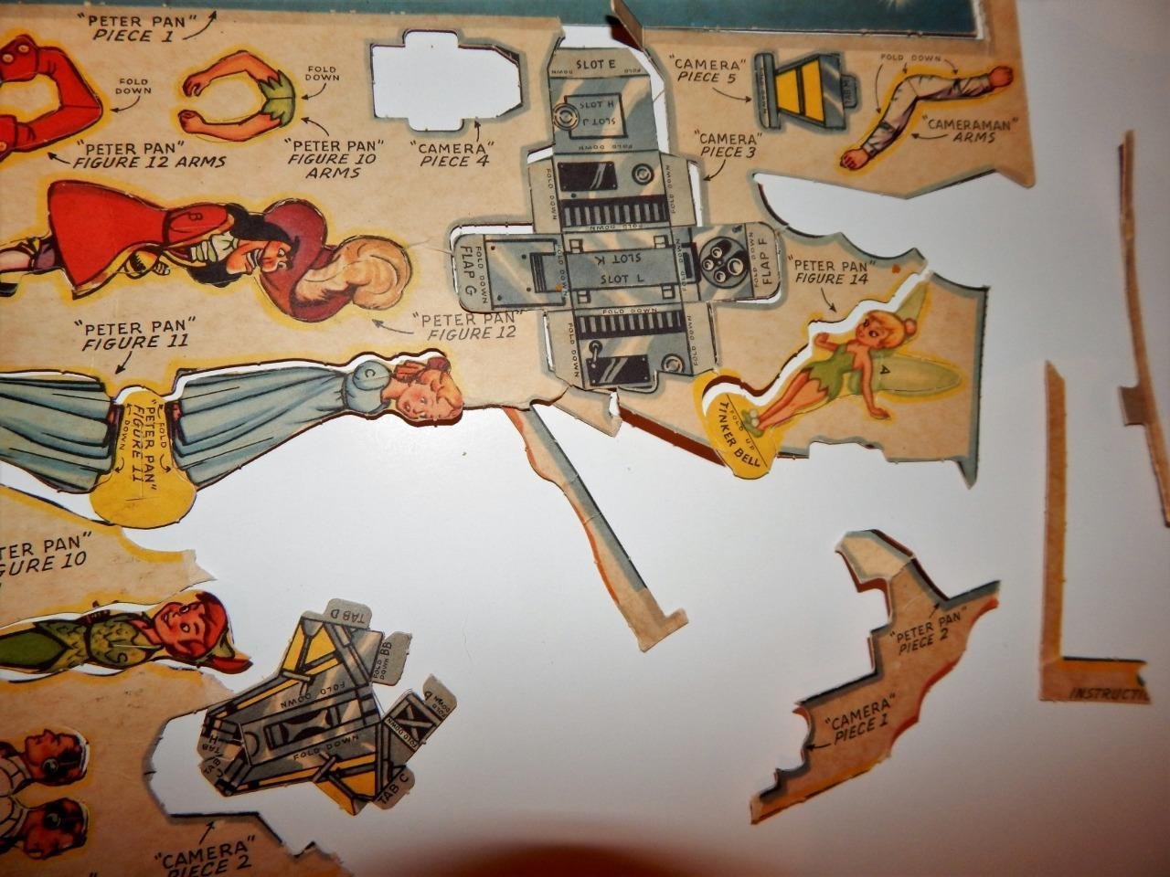 Admiral Television DISNEY PETER PAN Studio Cardboard Paper Playset ...