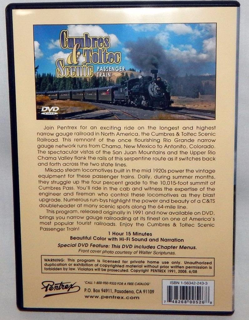 Cumbres and Toltec Scenic Passenger Railroad Pentrex DVD C&TS Narrow ...